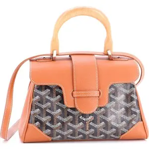 Goyard Saigon Top Handle Bag Coated Canvas Mini - Brown