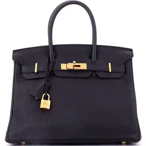 Hermès Birkin Handbag Togo 30 With Gold Hardware - Black