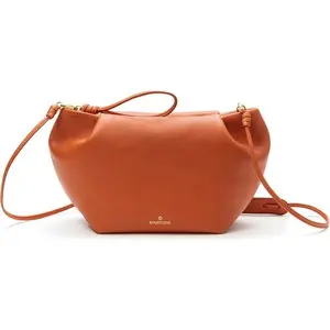 LA PORTEGNA Leather Clutch With Shoulder Strap - Oxide