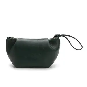 LA PORTEGNA Martita Small Leather Clutch Bag - Forest