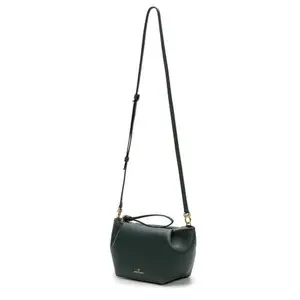 LA PORTEGNA Martita Small Leather Clutch Bag - Forest