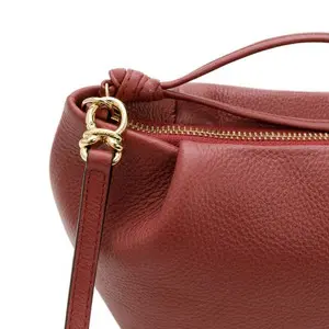 LA PORTEGNA Martita Small Leather Clutch Bag - Raspberry