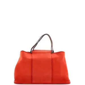 Hermès Cabag Elan Toile And Leather 39 - Red