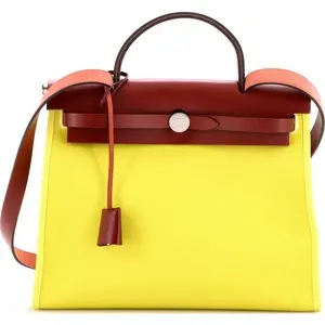 Hermès Herbag Zip Leather And Toile 31 - Lime