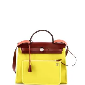 Hermès Herbag Zip Leather And Toile 31