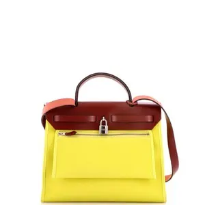 Hermès Herbag Zip Leather And Toile 31