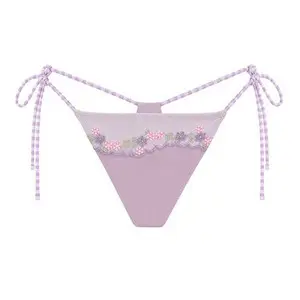 IVY SWIMWEAR Aster Plaid Bikini Bottom Lavender
