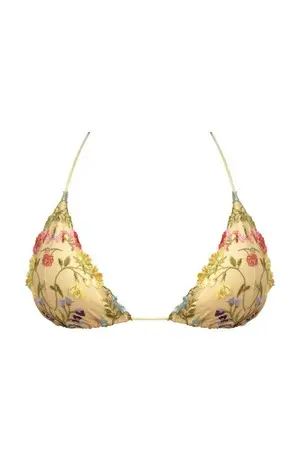 IVY SWIMWEAR Lani Thin String Triangle Bikini Top - Yellow