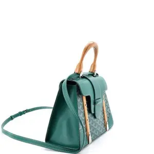 Goyard Saigon Top Handle Bag Coated Canvas With Leather Pm - Green
