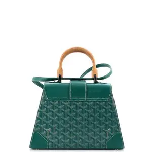 Goyard Saigon Top Handle Bag Coated Canvas With Leather Pm - Green