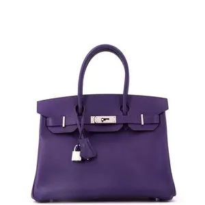 Hermès Birkin Handbag Purple Epsom With Palladium Hardware 30 - Iris
