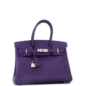 Hermès Birkin Handbag Purple Epsom With Palladium Hardware 30 - Red