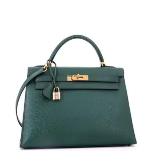 Hermès Kelly Handbag Green Ardennes 32