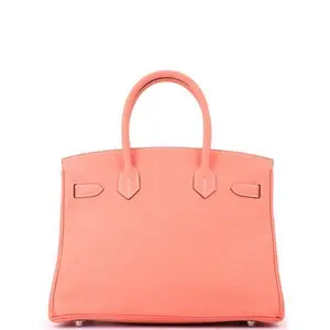 Hermès Birkin Handbag Pink Clemence With Palladium Hardware 30 - Orange
