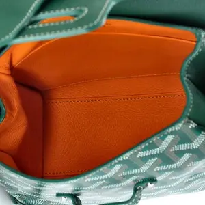 Goyard Saigon Top Handle Bag Coated Canvas With Leather Mini - Green