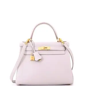 Hermès Kelly Handbag Evercolor 28 With Gold Hardware - Gris Perle
