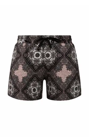 IVY SWIMWEAR Printed Swim Shorts Black