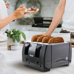 BETTER CHEF 4 Slice Wide Slot Dual Control Toaster
