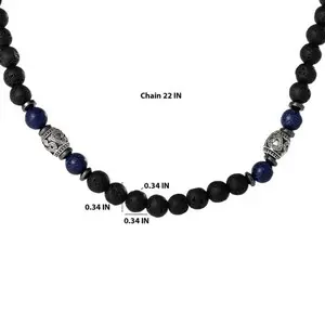 Lucky Brand Lava Rock And Lapis Beaded Necklace