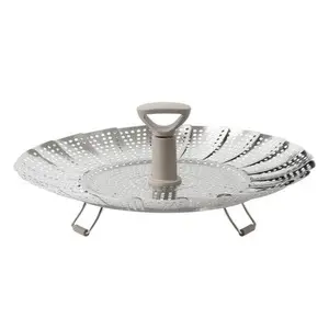 MARTHA STEWART Richburn Stainless Steel Telescopic Folding Steamer Insert - Silver