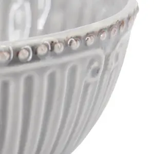 MODERN SOUTHERN HOME Capri 6 Piece 6in Stoneware Embossed Cereal Bowl Set - Grey