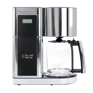 RUSSELL HOBBS Glass 8 Cup Coffeemaker In Black And Stainless Steel - Silver