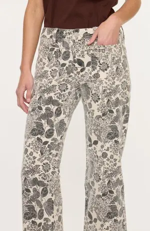 KANCAN Shera Mid Rise Ankle Wide Floral Jeans