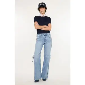 KANCAN Mid-rise Flare Jeans - Medium Wash