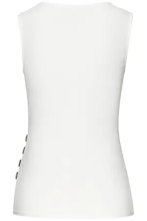 LASCANA Sleeveless Wrap Look Top With Side Buttons