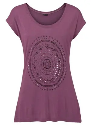 LASCANA Mosaic Print Dolman Sleeve Top