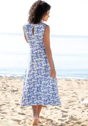 LASCANA Sleeveless A-line Midi Dress