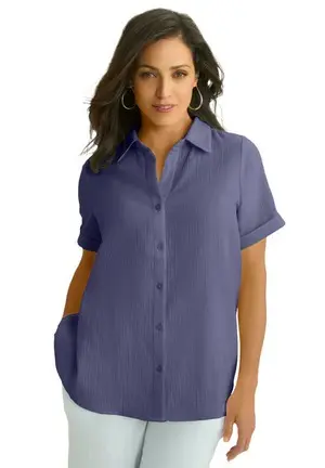 Jessica London Cuffed Shirts For Women