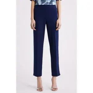 Anne Klein Hollywood Waist Straight Leg Ankle Pull-On Pants Distant Mountain