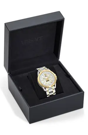 Versace V-galaxy Moonphase Bracelet Watch - Two Tone