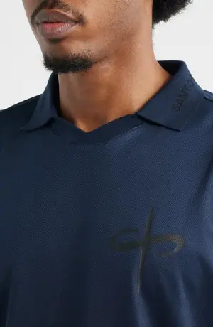 SANTO STUDIO Trust Perforated Long Sleeve Jersey Polo