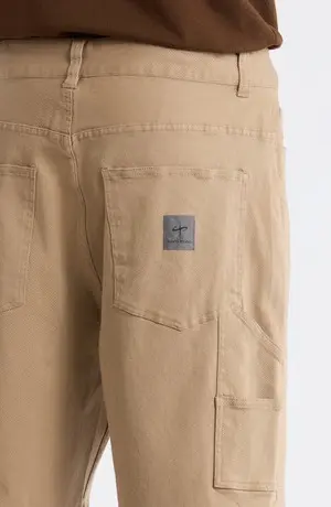 SANTO STUDIO Painter Denim Shorts - Tan