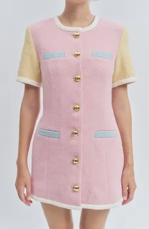 MAUDE CLUB Tweed Minidress
