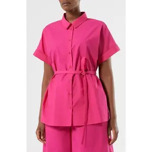 Marina Rinaldi Vetrino Tie-waist Shirt - Fuchsia