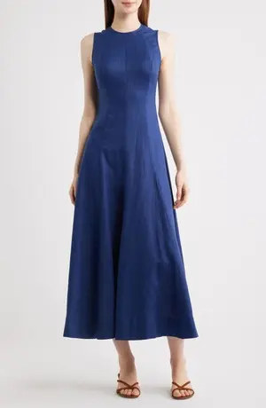 REFORMATION Cecila Sleeveless Linen Maxi Dress - Danube