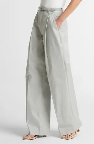 Vince Camille Mid-rise Wide Leg Trousers - Pale Tide