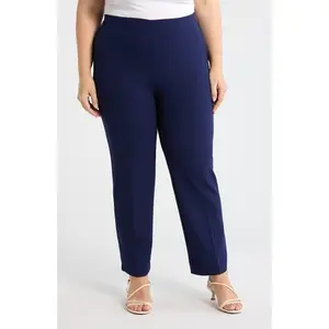 Anne Klein Hollywood Waist Straight-leg Ankle Pull-on Pants
