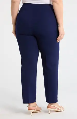 Anne Klein Hollywood Waist Straight-leg Ankle Pull-on Pants