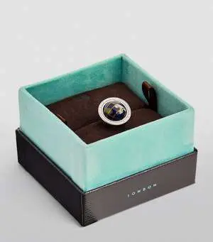 Tateossian Sterling Silver And Lapis Lazuli Globe Cufflinks - Blue