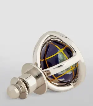 Tateossian Sterling Silver And Lapis Lazuli Globe Cufflinks - Blue
