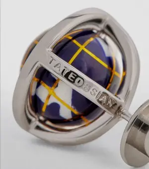 Tateossian Sterling Silver And Lapis Lazuli Globe Cufflinks - Blue