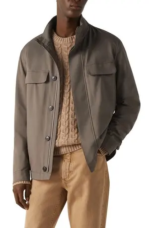 Zegna Microfiber Field Jacket - Dark Taupe
