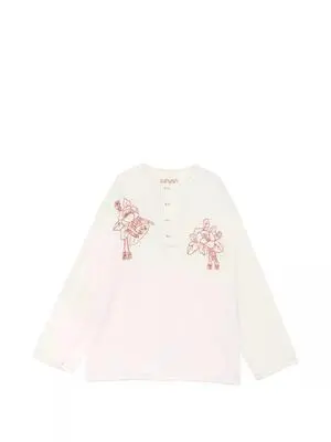 KINYAN LAM Floral Embroidered Blouse