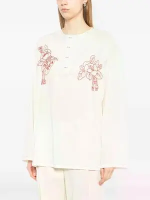KINYAN LAM Floral Embroidered Blouse