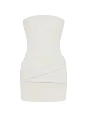 Alex Perry Strapless Drape Mini Dress - Neutrals