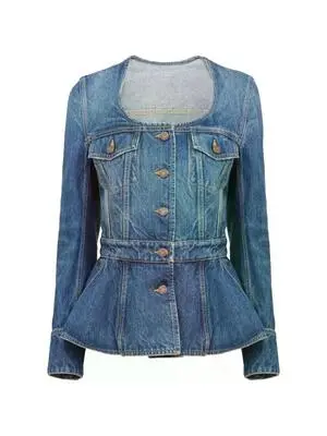 Chloé Button Flap-pocket Denim Jacket - Blue